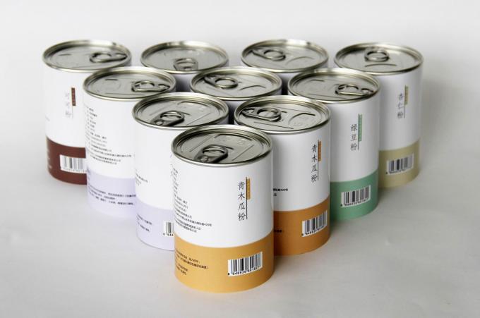 Airtight Paper Cans Packaging with Easy Open Lid for Powder and Dried Food