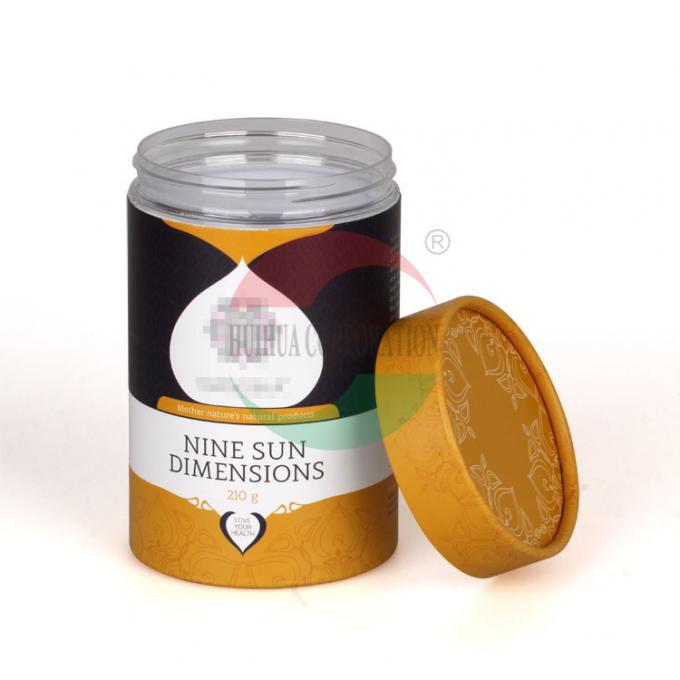 Printed Clear Plastic Skin Care Paper Composite Cans Plastic Cylinder ...