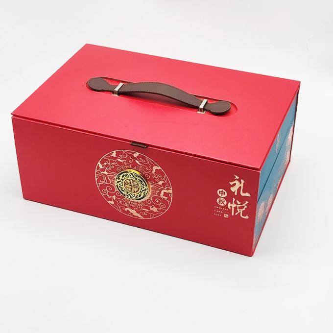 Custom Paper Full Moon Cake Box Packaging With Handle Bakery Packaging ...