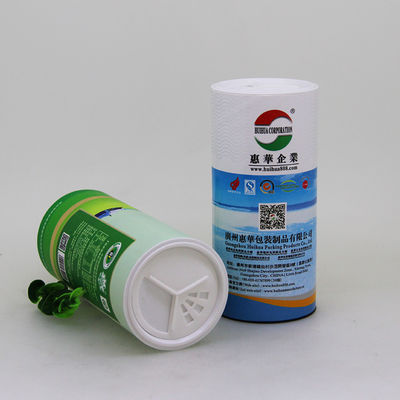 Cylindrical tin / Paper Composite Cans For Food Packaging with Plastic Cap