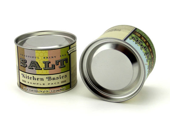 Cylindrical tin / Paper Composite Cans For Food Packaging with Plastic Cap