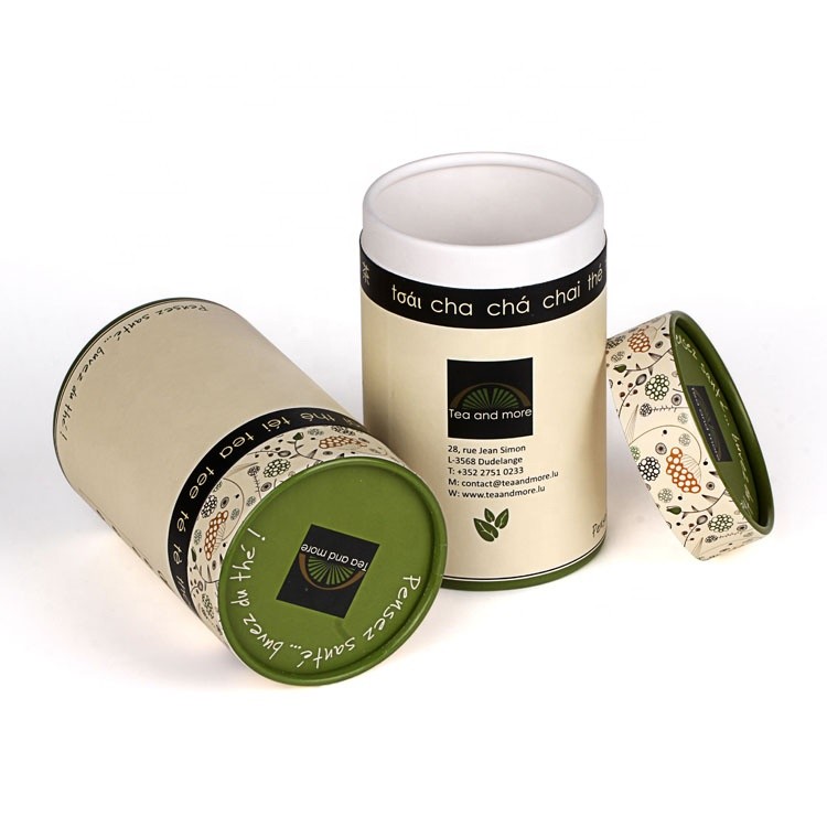 Full Color Printed Large Green Paper Tube Container Cylinder Cardboard ...