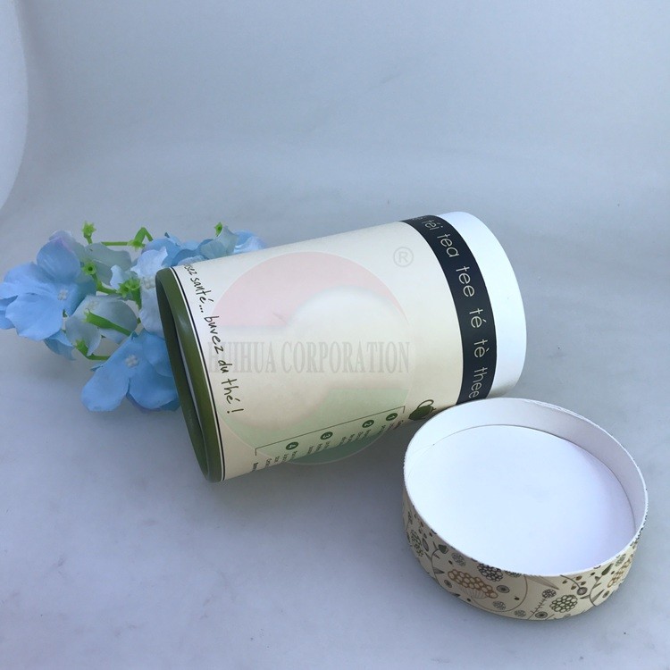 Full Color Printed Large Green Paper Tube Container Cylinder Cardboard ...