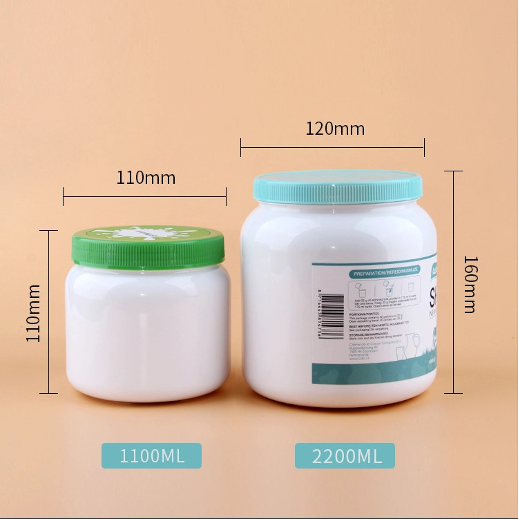 PE Collar Milk Powder Jar 400g 800g 1kg PET Bottle Plastic Jar ...