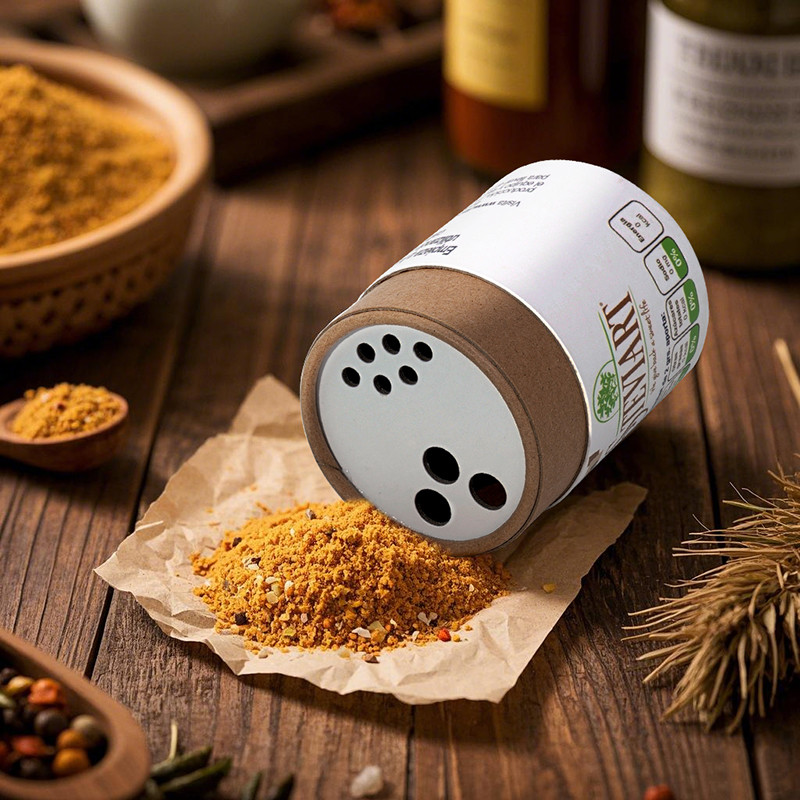 Custom Recycle Paper Tube with Plastic Spice Shaker Top Kitchen Set ...