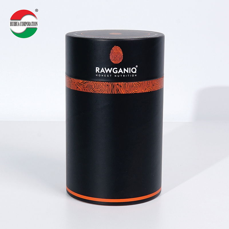 Custom Size Matte Kraft Paper Black Round Cylinder Coffee Tube ...