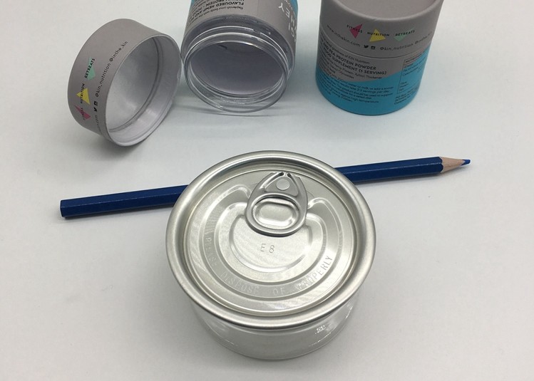 Small Easy Pull Ring Can Clear Plastic Cylinder With Hand Sealble Lid ...