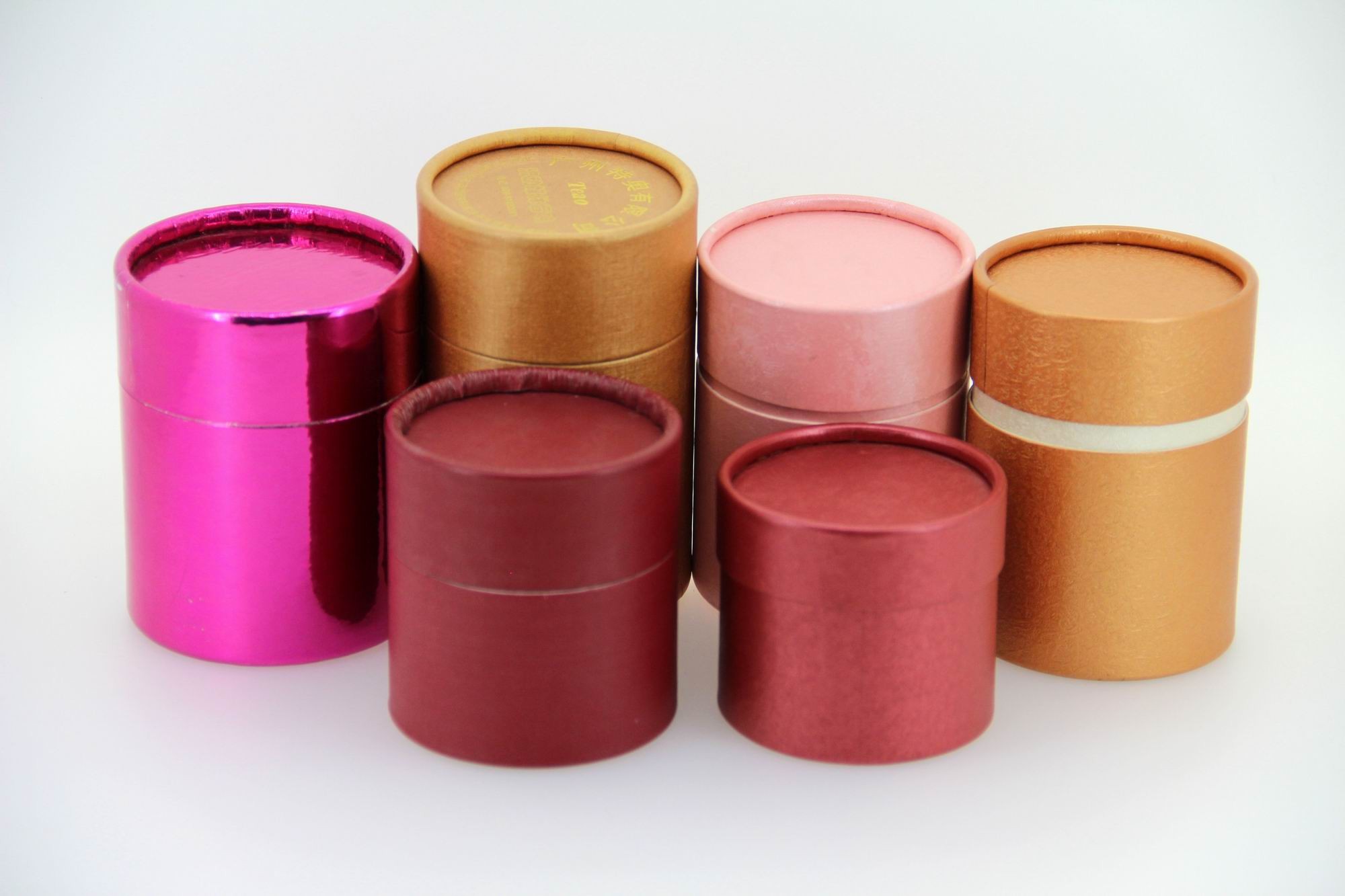 Colorful shiny / glossy / matt surface paper cans cosmetics gift ...