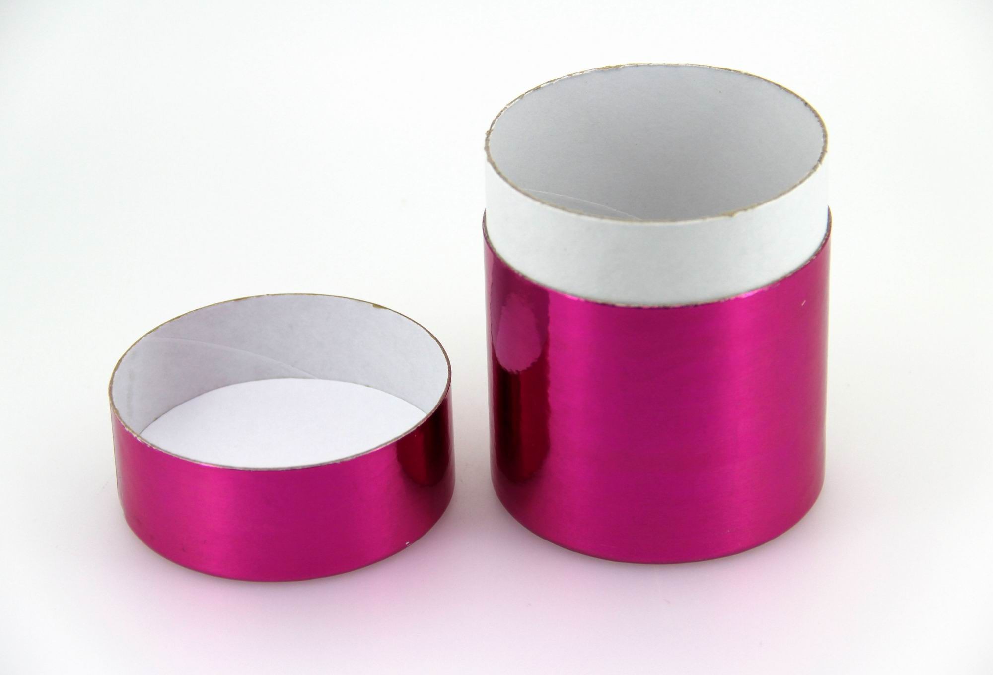 Colorful shiny / glossy / matt surface paper cans cosmetics gift ...
