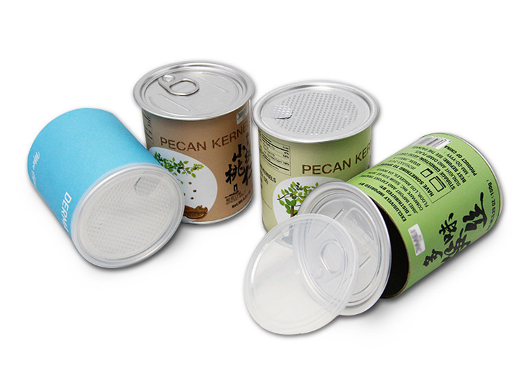 73mm Diameter Round Kraft Paper Composite Cans for Packaging Nuts