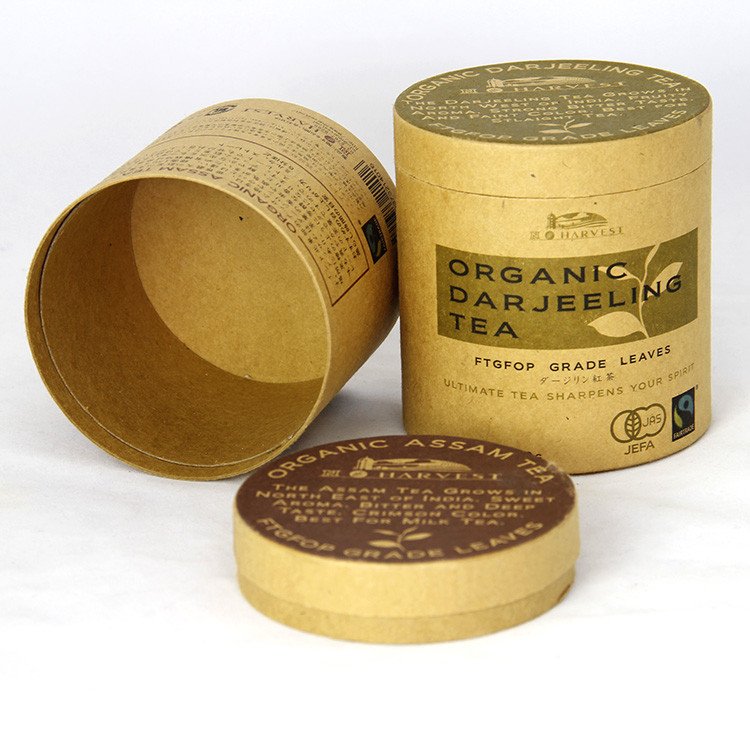 Eco-friendly Brown Kraft Paper Cans Packaging for Flower Tea and ...