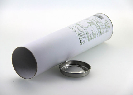 Kraft Paper Poster Tube Packaging , Strech Iron Cap Cylinder Boxes