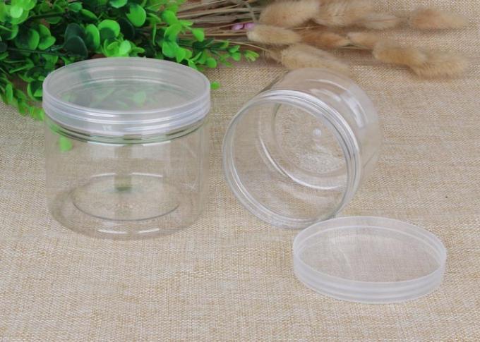 Powder Clear Plastic Jars Top Screw Lid Small PET Jars 600ml Airtight