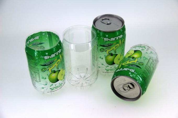 Clear Plastic Beverage Cans Customised Label With Aluminium Pull Ring