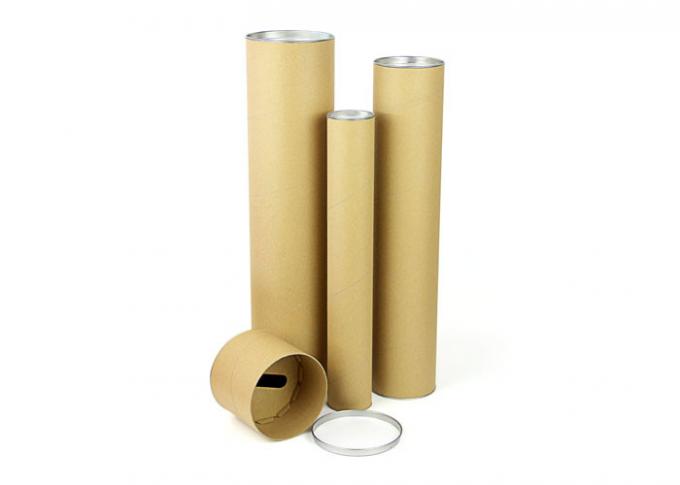 Movable Metal Cap Paper Composite Cans Without Label Map Packaging Tubes